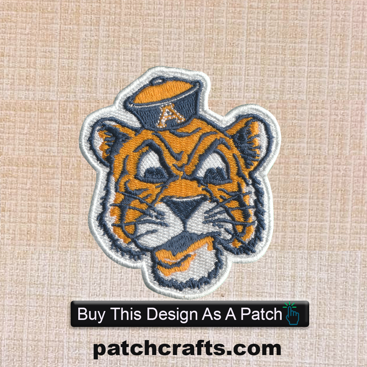 Vintage Auburn Tiger Logo Embroidery design - Emblanka