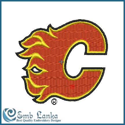 Calgary Flames Logo Embroidery Design - Emblanka