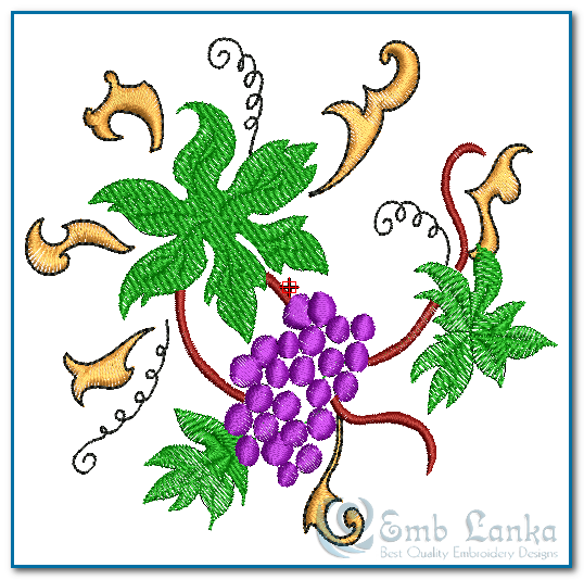Grapevine Embroidery Design - Emblanka