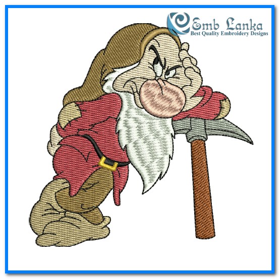 Disney Grumpy Dwarf Cartoon 5 Embroidery Design - Emblanka