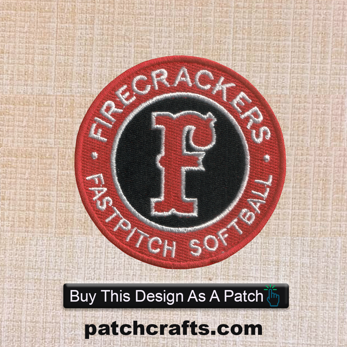 Firecracker Softball Team Logo Embroidery Design - Emblanka