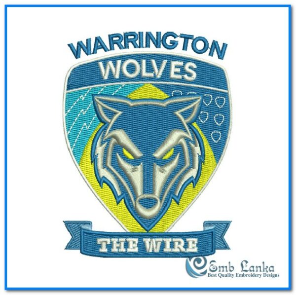 Warrington Wolves Logo Embroidery Design - Emblanka
