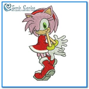 Amy Rose Sonic Cartoon Embroidery Design - Emblanka