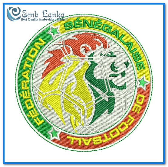 Senegal National Football Team Logo Embroidery Design - Emblanka