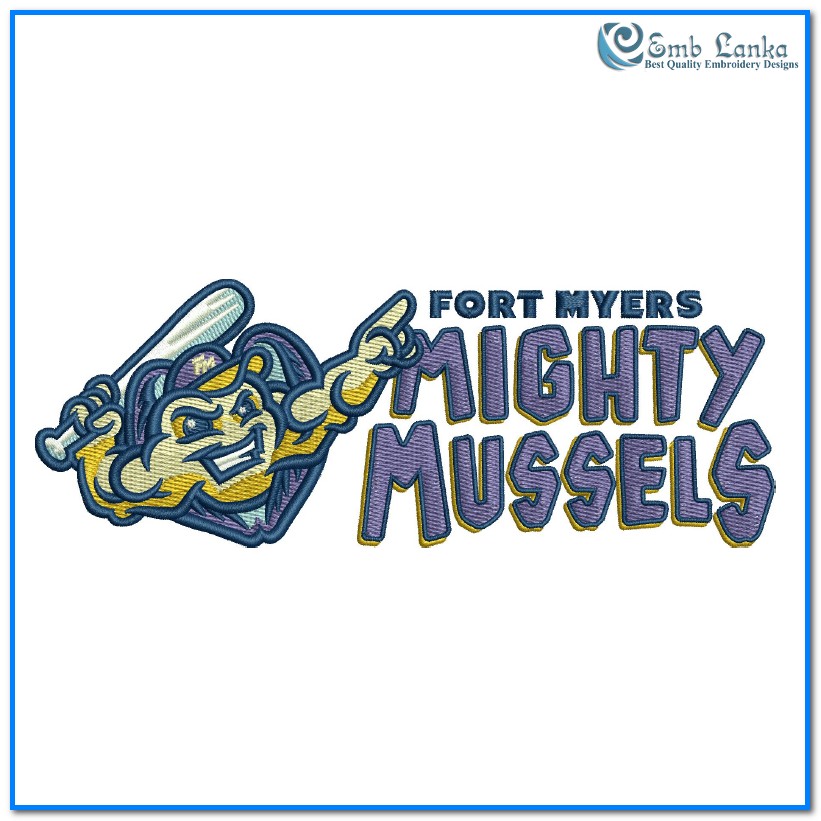 Fort Myers Mighty Mussels Minor League Baseball Team Logo 3 Embroidery ...