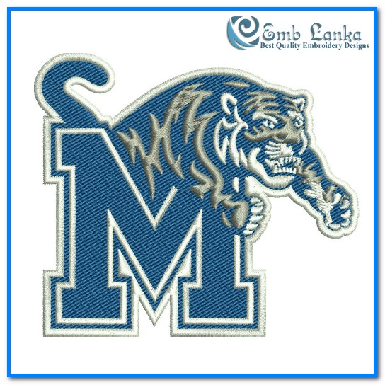 Memphis Tigers Football Team Logo Embroidery Design - Emblanka