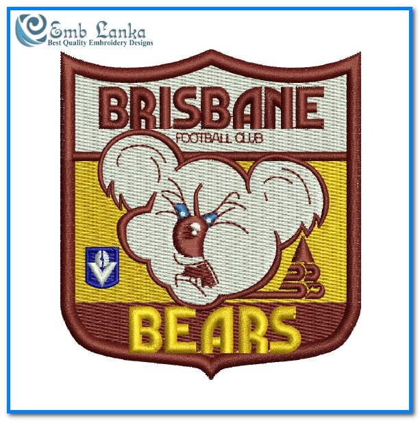 Brisbane Bears Australian Rules Football Team Logo 2 Embroidery Design ...