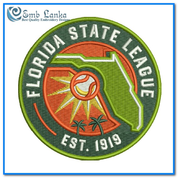 Florida State League Logo Embroidery Design - Emblanka