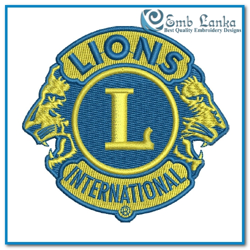 Lions Club Logo Embroidery Design - Emblanka