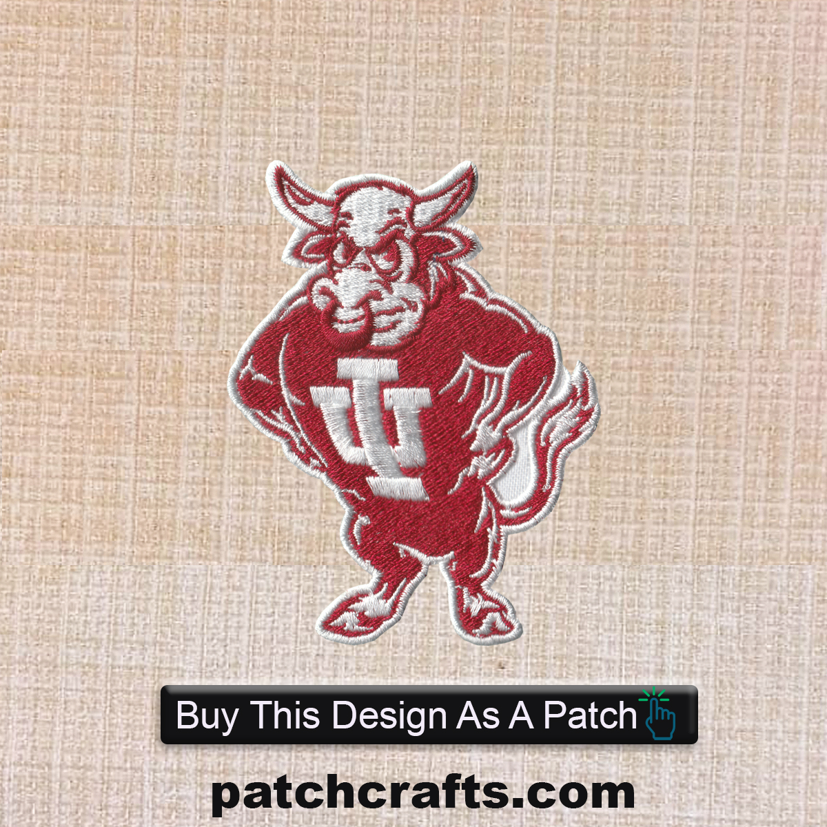 Indiana University Hoosiers Bison Embroidery Design - Emblanka