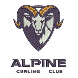 Alpine Curling Club Logo Embroidery Design - Emblanka