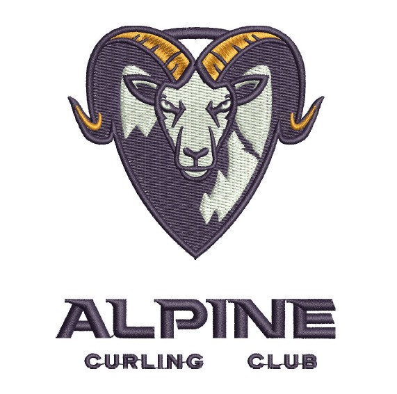 Alpine Curling Club Logo Embroidery Design - Emblanka