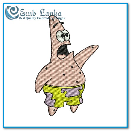 Patrick Star 2 Embroidery Design - Emblanka